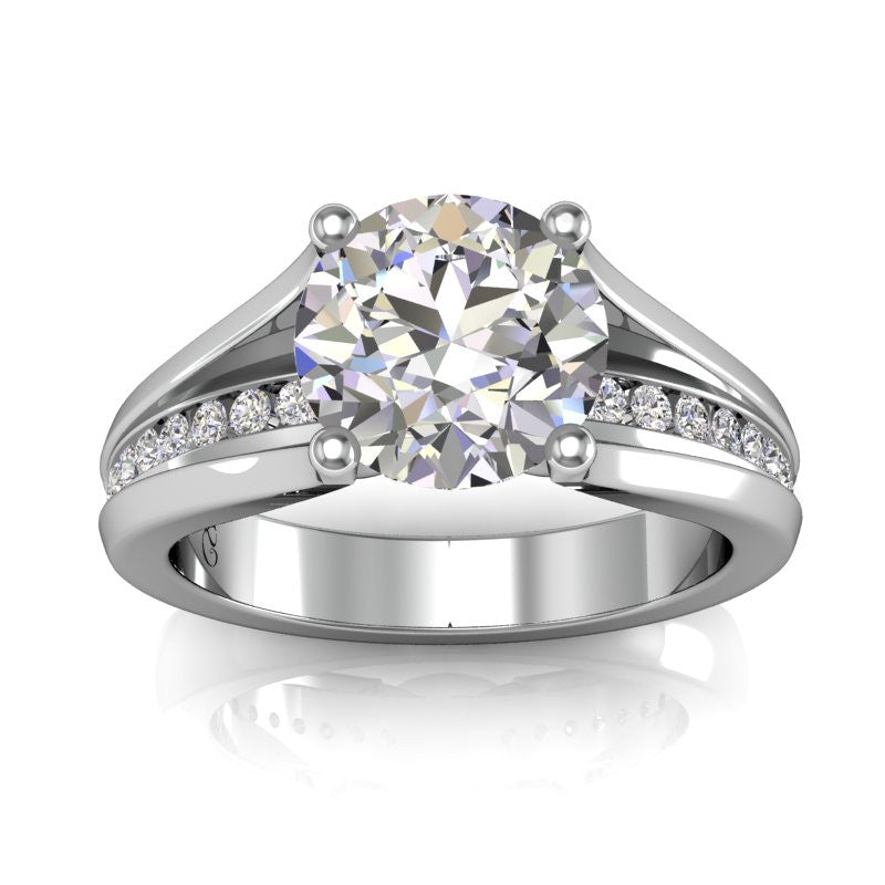 Imperial Split Shank Pave Diamond Engagement Ring
